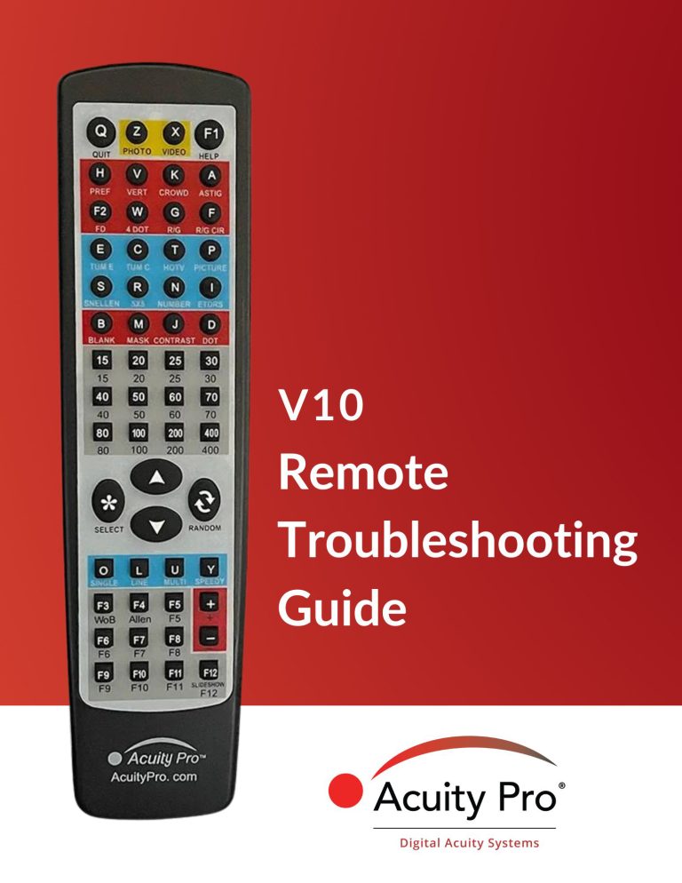 Acuity Pro Remote Troubleshooting Guide | Acuity Pro V10